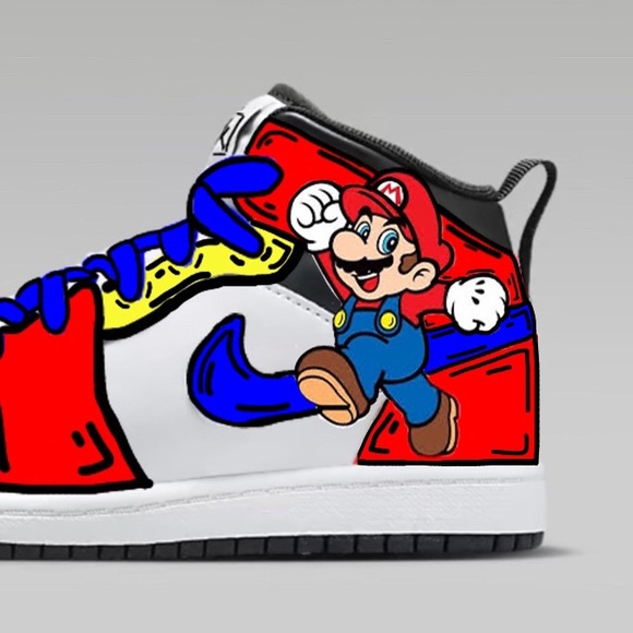 Nike | Shoes | Custom Air Jordan Mid Mario Men Women Shoes | Poshmark